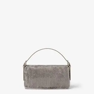 Fendi Baguette® 26424 Silver Organza Bag With Bead Embroidery